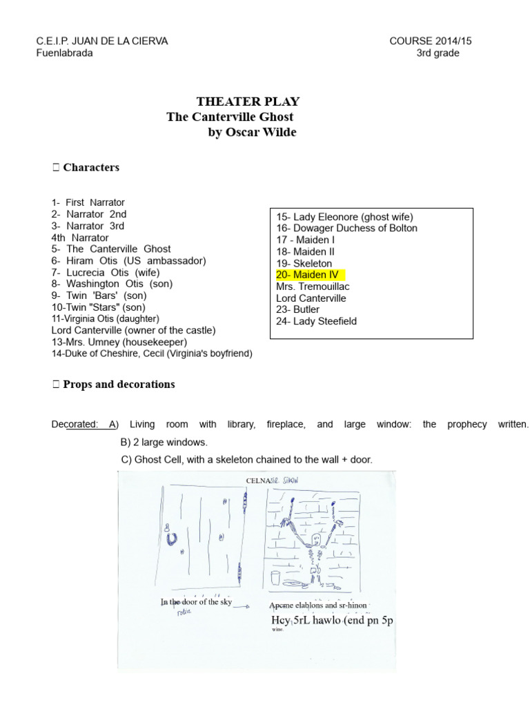 Canterville Ghost Play Script 2014/15 | PDF
