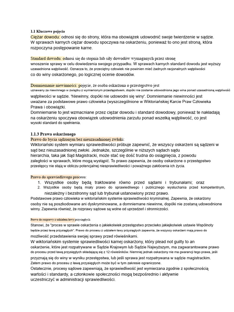 Studia Prawnicze - Kompletny Zbiór Notatek Do ATAR | PDF
