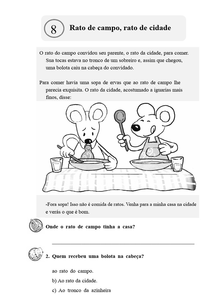 Rato do Campo e Rato da Cidade: A História | PDF