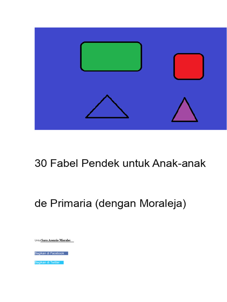 30 Fabel Pendek untuk Anak-anak dengan Moral | PDF