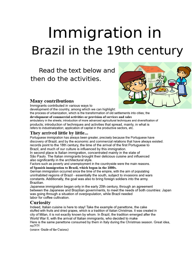 Immigration in Brazil in The 19th Century | PDF | Brazil