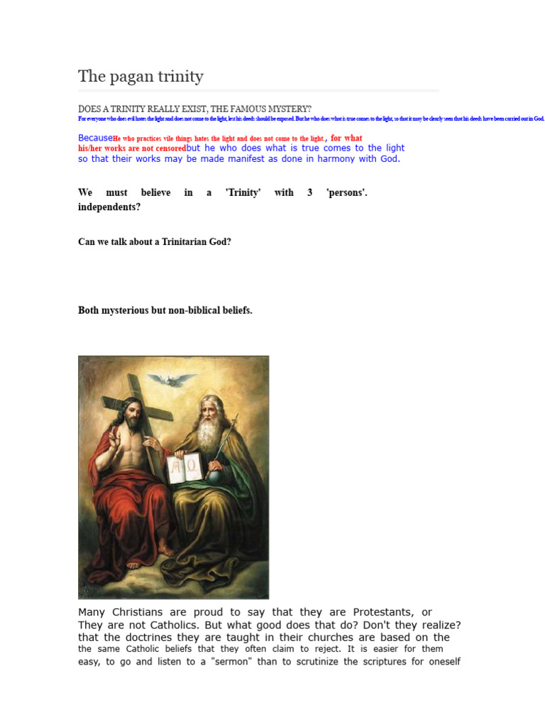 Trinity in Pagan Religions | PDF | Trinity | God The Father