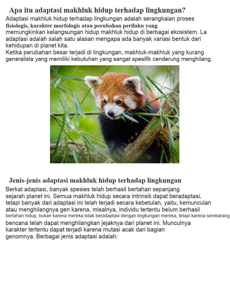 Adaptasi Hewan | PDF