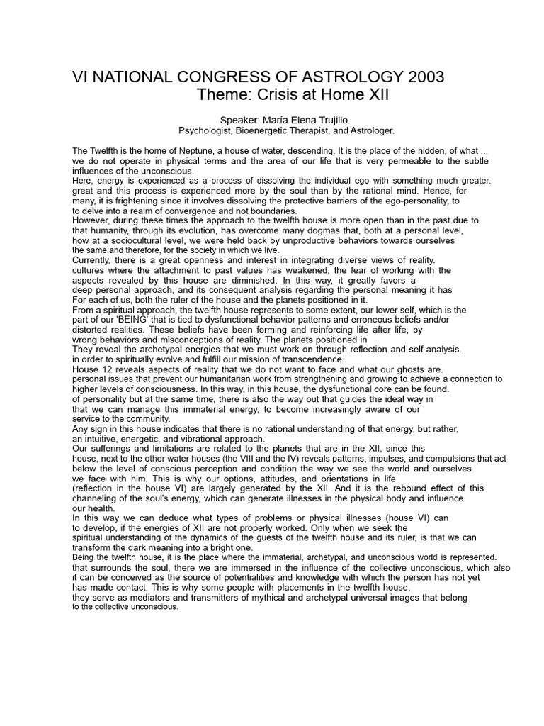 House XII - The Site of The Crisis | PDF | Planets In Astrology ...