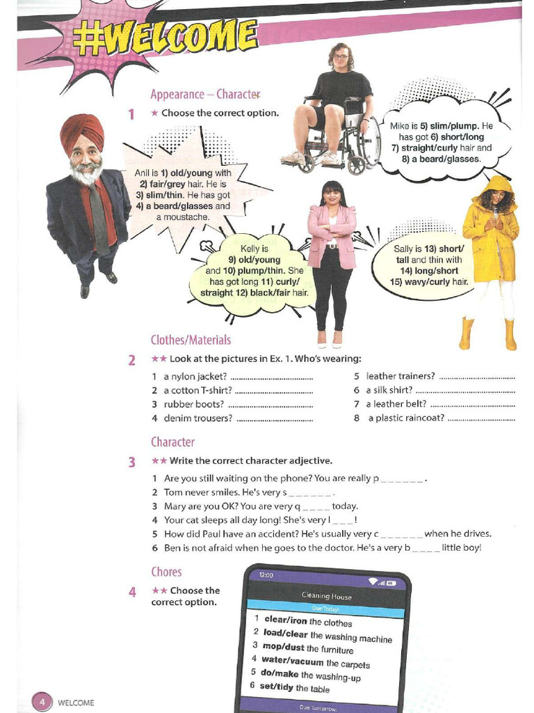 (A2.2) - #English 3 - Workbook (Welcome & Unit 1) | PDF