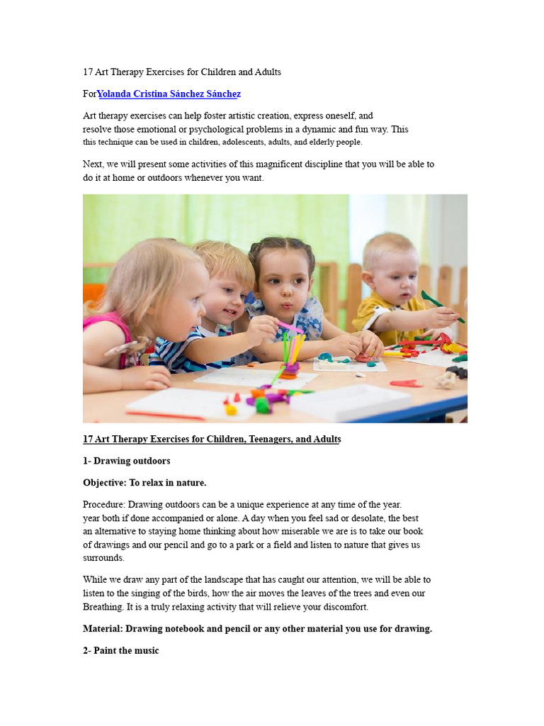 17 Art Therapy Exercises For Children and Adults | PDF | Anger | Art ...
