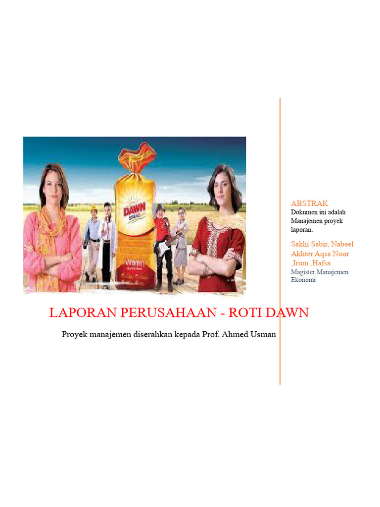 Laporan Manajemen Proyek Roti Dawn | PDF