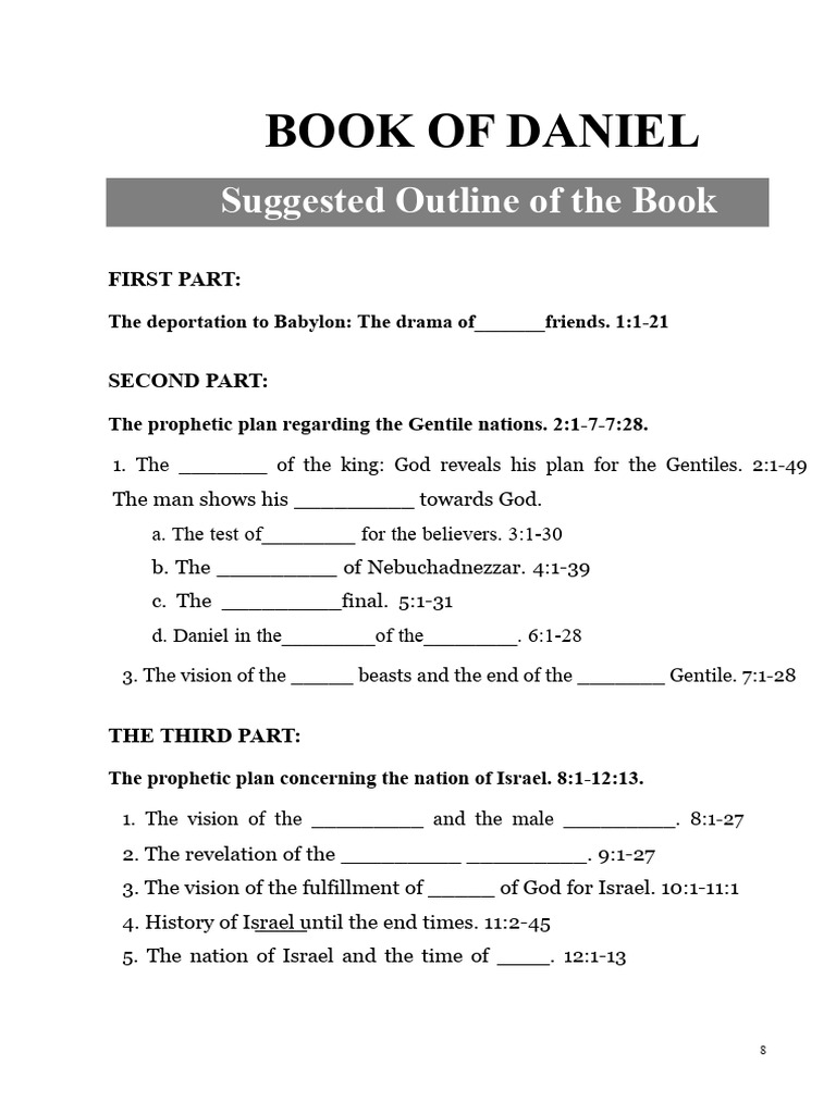 Outline, Scheme and Synthesis of Daniel | PDF | Daniel (Biblical Figure ...