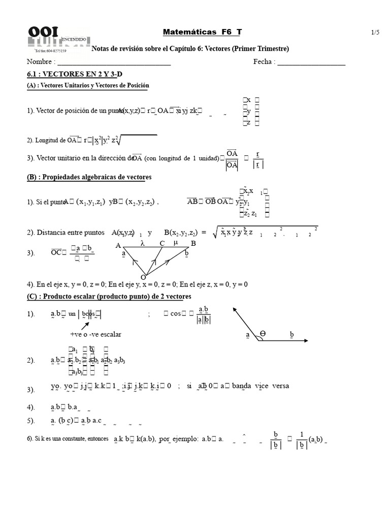 STPM Término 1 Capítulo 6 Vectores | PDF | Sistema de coordenadas ...