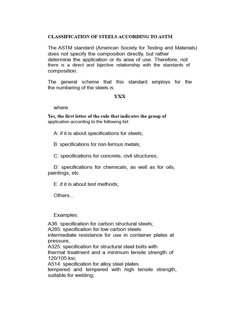 ASTM Steel Classification Guide | PDF