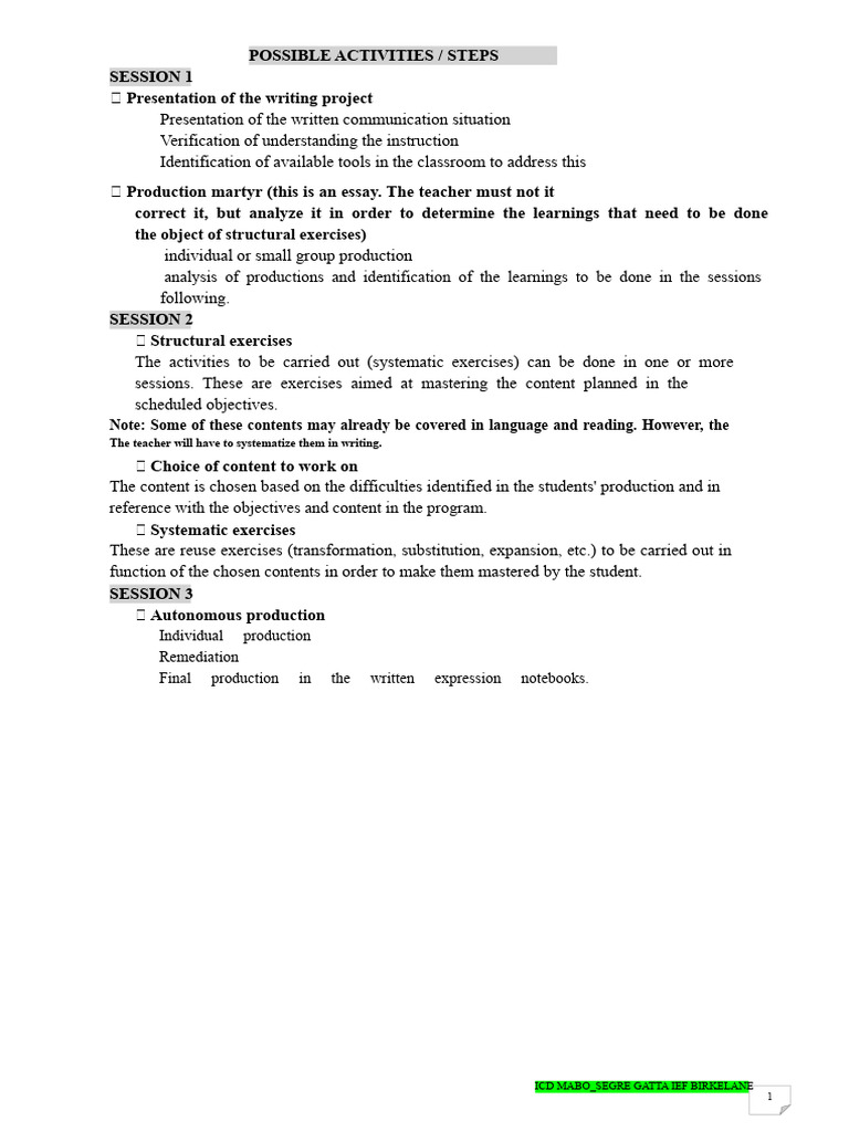 The Production of Writings in Elementary School | PDF | Word ...