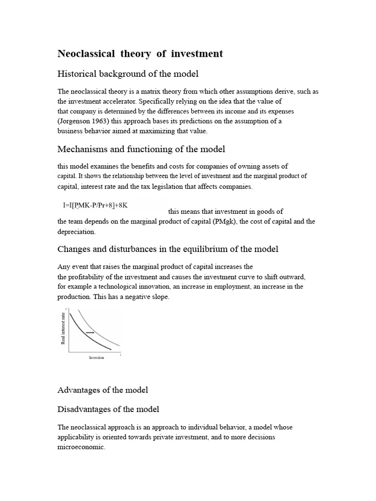Neoclassical Investment Theory Overview | PDF | Neoclassical Economics ...