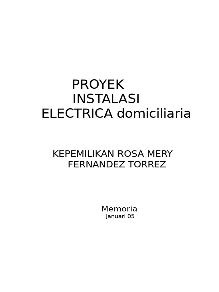 Proyek Instalasi Listrik | PDF