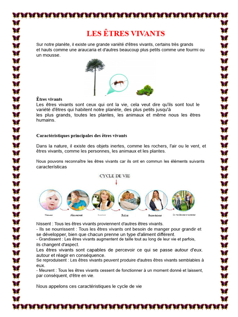 Les Êtres Vivants | PDF