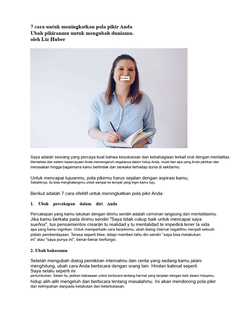 7 Cara Meningkatkan Pola Pikir Anda | PDF