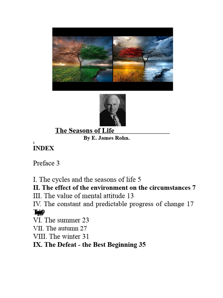 The Seasons of Life by Jim Rohn | PDF | Sowing | Thought