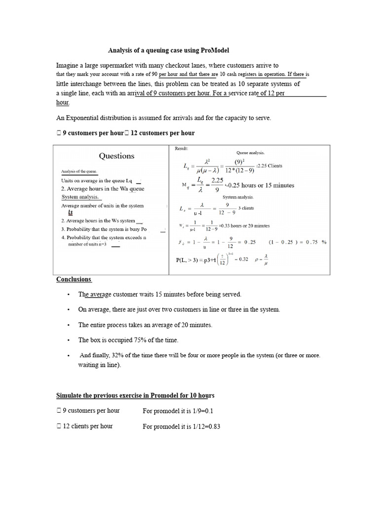 Queue Line Case Using ProModel | PDF | Applied Mathematics