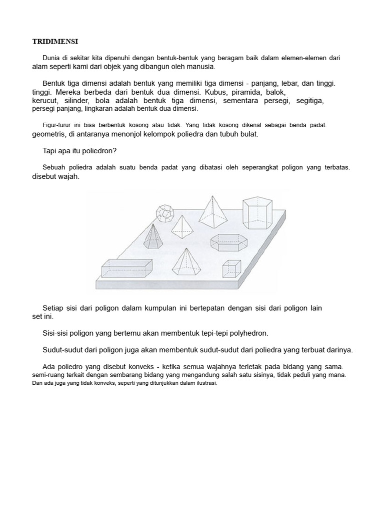 Bentuk Tiga Dimensi: Poliedra dan Benda Bulat | PDF