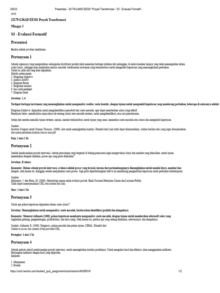 S3 - Penilaian Formatif | PDF