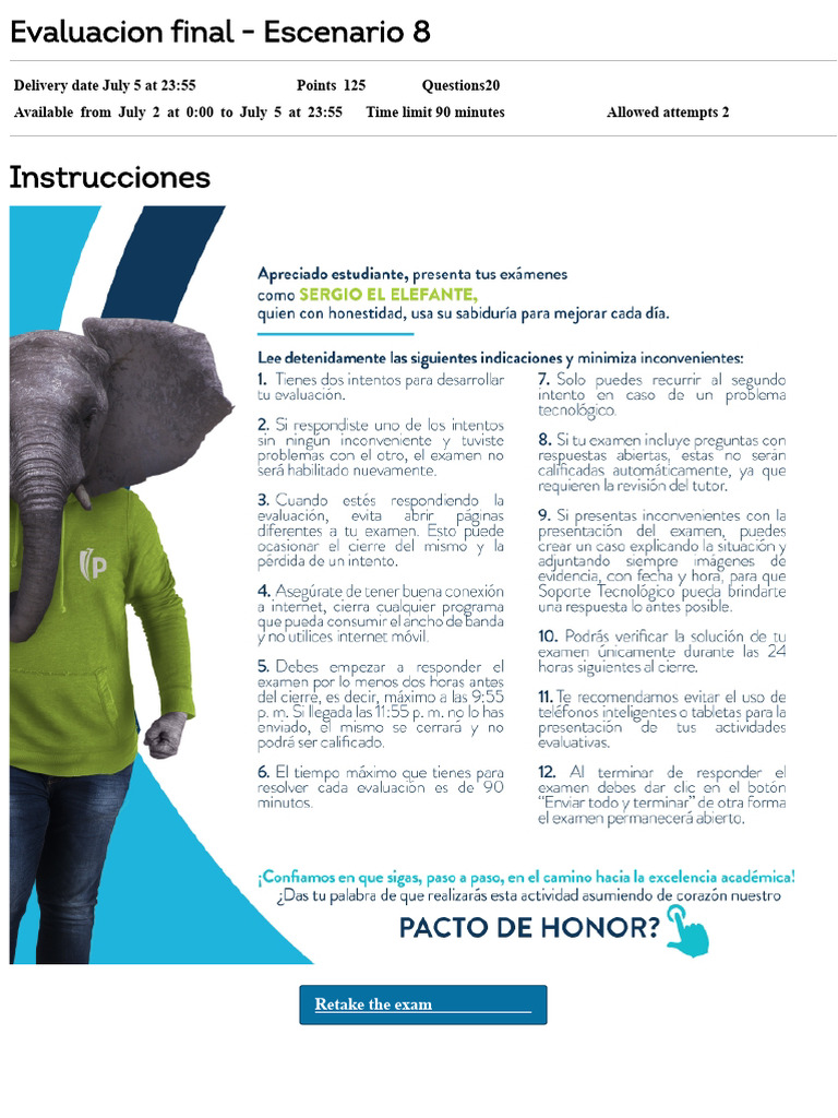 Final Evaluation - Scenario 8 - Second Theoretical Block - Virtual ...