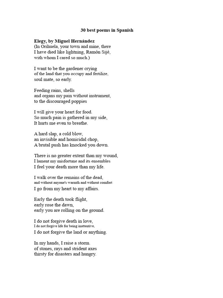 Best Spanish Poems Collection | PDF
