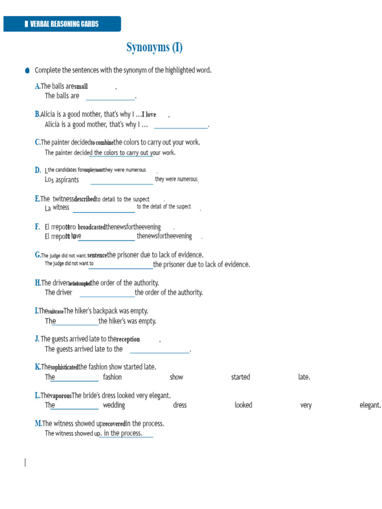 Verbal Reasoning Fourth Grade | PDF