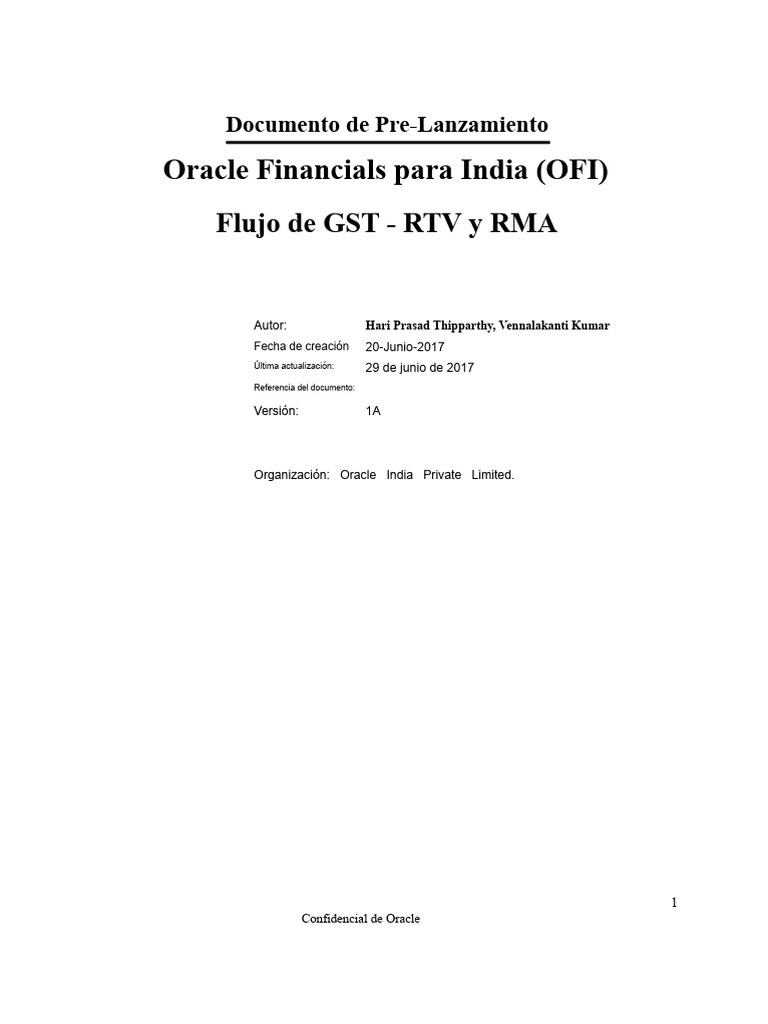 Flujo de Proceso RTV-RMA - Aplicaciones de Oracle | PDF | Factura ...