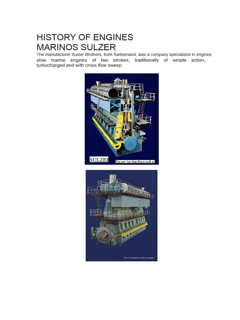 Sulzer Marine Engine Development History | PDF | Diesel Engine | Engines
