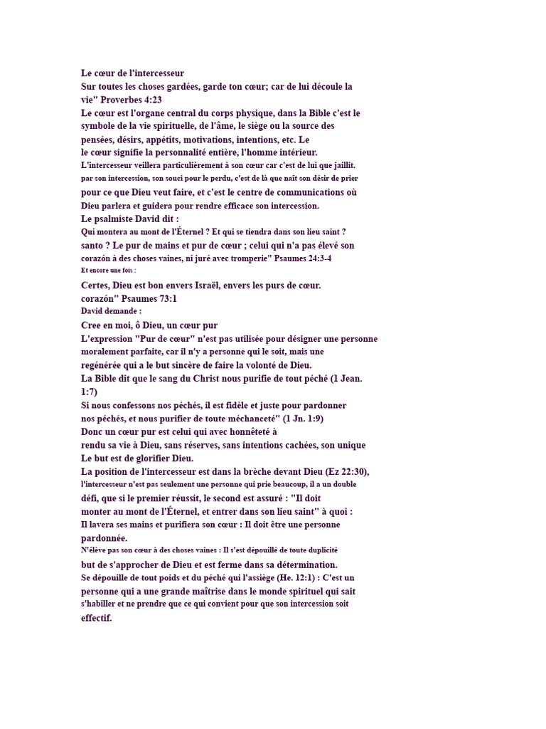 Le cœur de l'intercesseur chrétien | PDF | Église chrétienne | Dieu