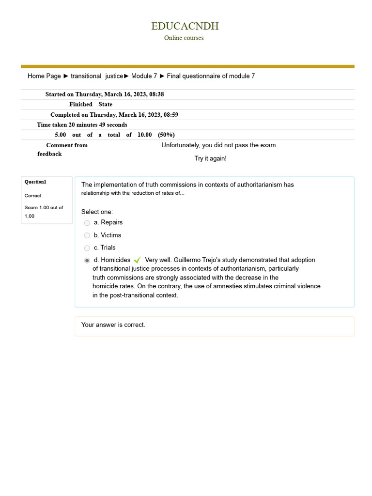 Final Questionnaire on Transitional Justice | PDF | Transitional ...