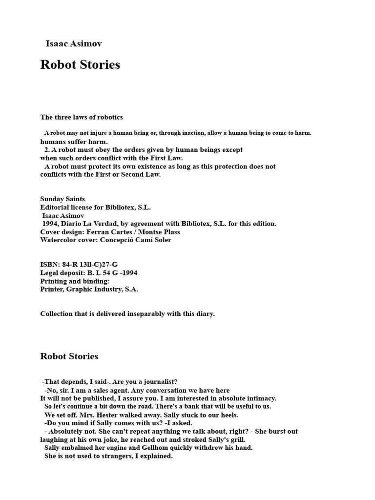 Robot Stories Isaac Asimov | PDF