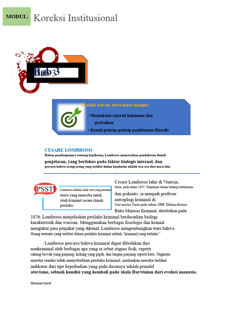 Bab 3 - Cesare Lombroso, Enrico Ferri | PDF