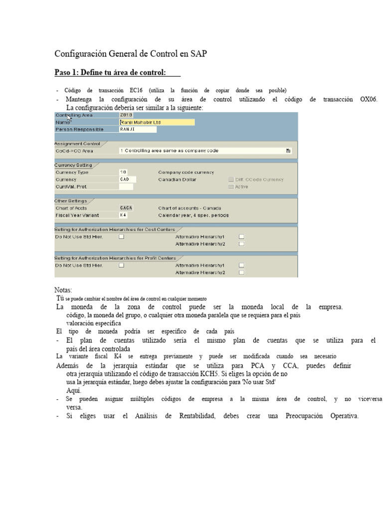 Configuración de Control en SAP: Guía Esencial | PDF | Contabilidad ...