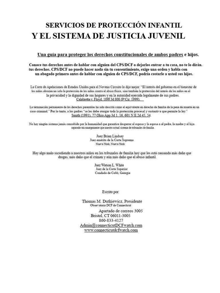 Derechos de Padres e Hijos ante CPS | PDF | Cuarta Enmienda a la ...