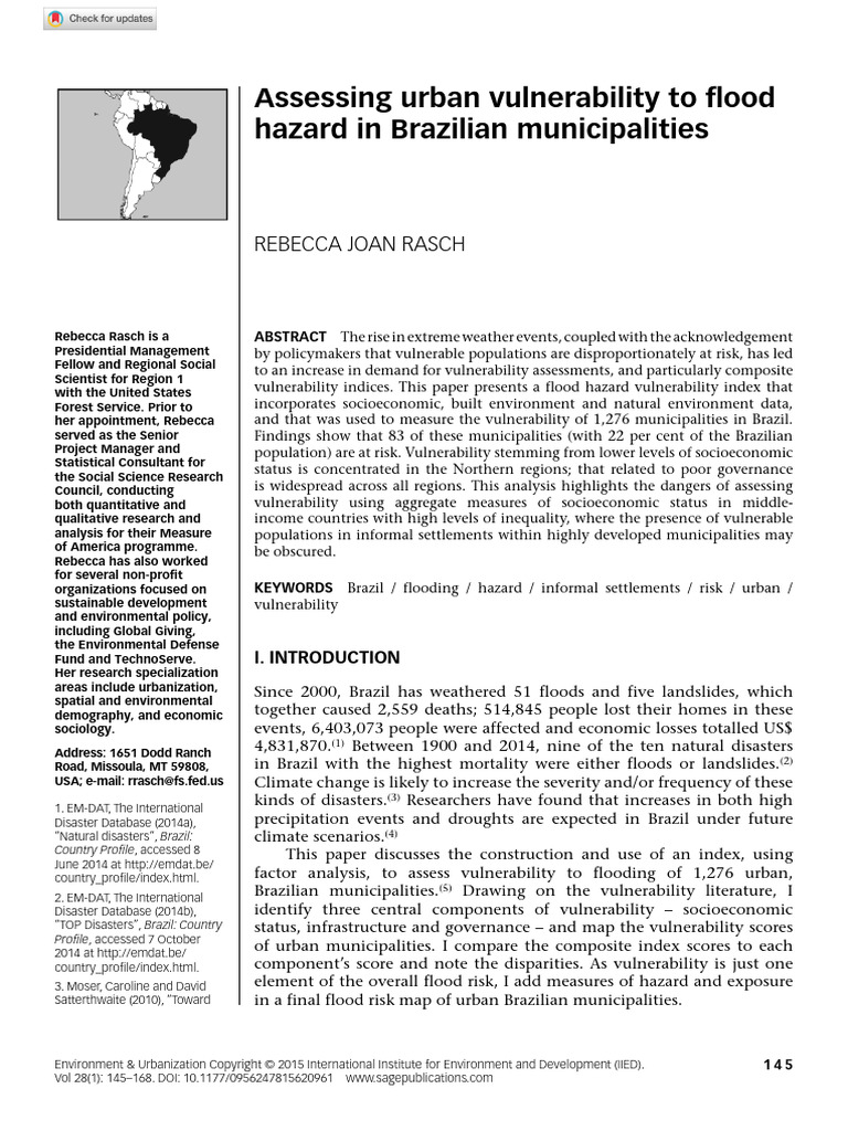2015 - RASCH - Assessing Urban Vulnerability To Flood Hazard in ...