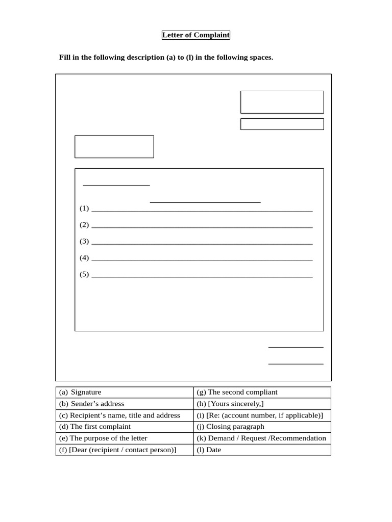 Sample Complaint Letter Template | PDF