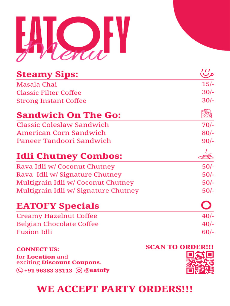 Eatofy Party Orders Menu | PDF