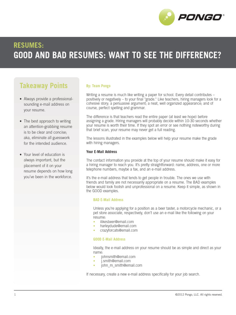 56 Good and Bad Resumes Want To See The Difference | PDF | Résumé | Loans