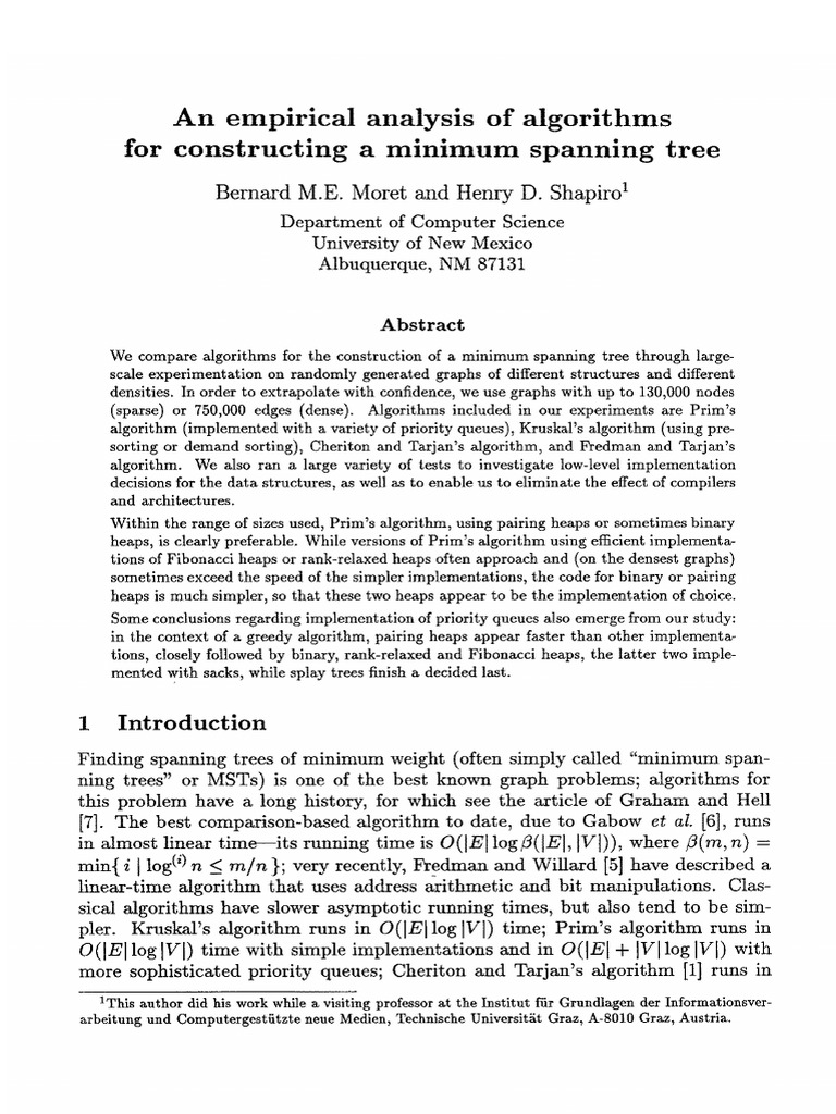 Minimum Spanning Tree Algorithm Analysis | PDF | Mathematical Relations | Combinatorics