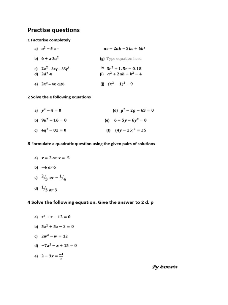 1 Factorise Completely | PDF