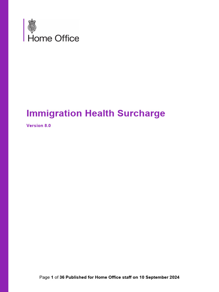 Immigration Health Surcharge Guide | PDF | Travel Visa | National ...