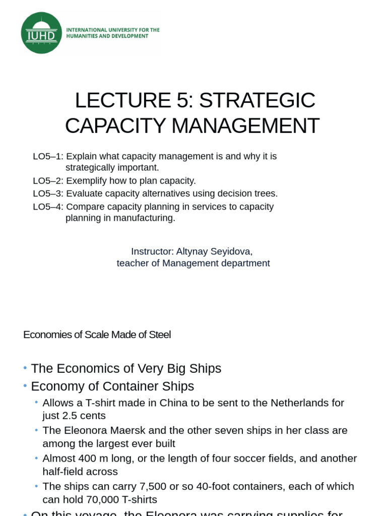 Strategic Capacity Management Overview | PDF | Economies Of Scale ...