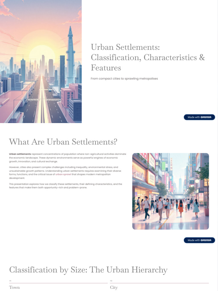 Urban Settlements Classification Characteristics and Features | PDF ...