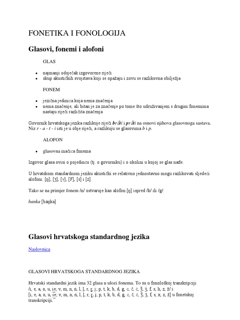Fonetika I Fonologija | PDF
