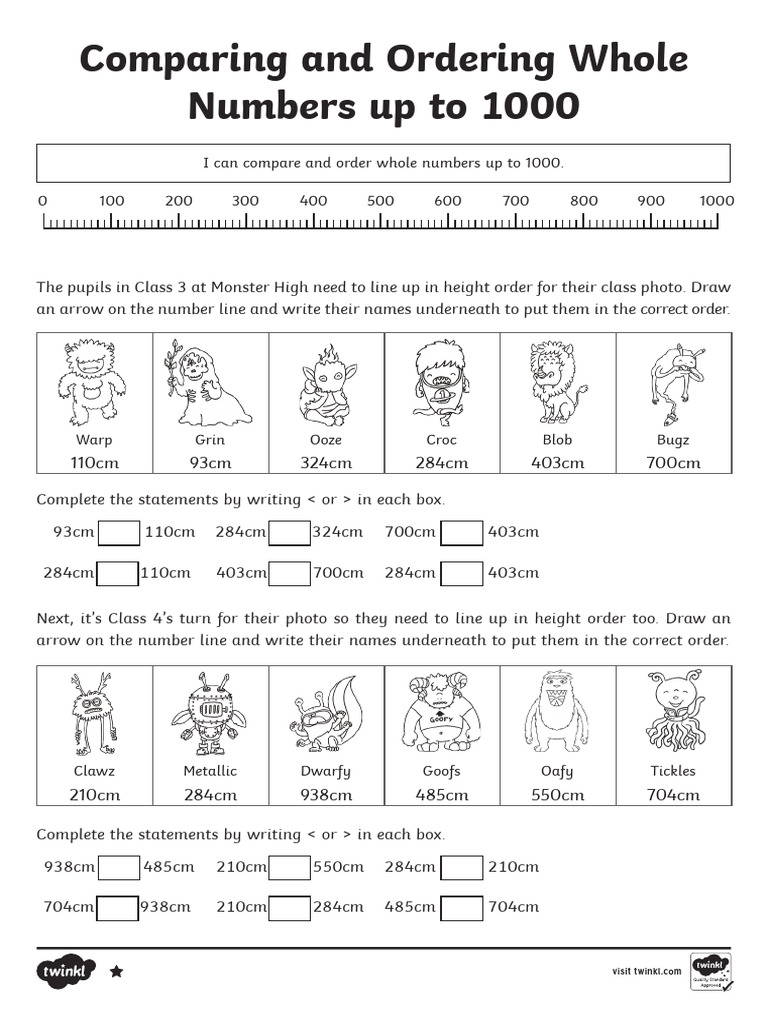 t2 M 5770 Comparing and Ordering Whole Numbers Up To 1000 ...
