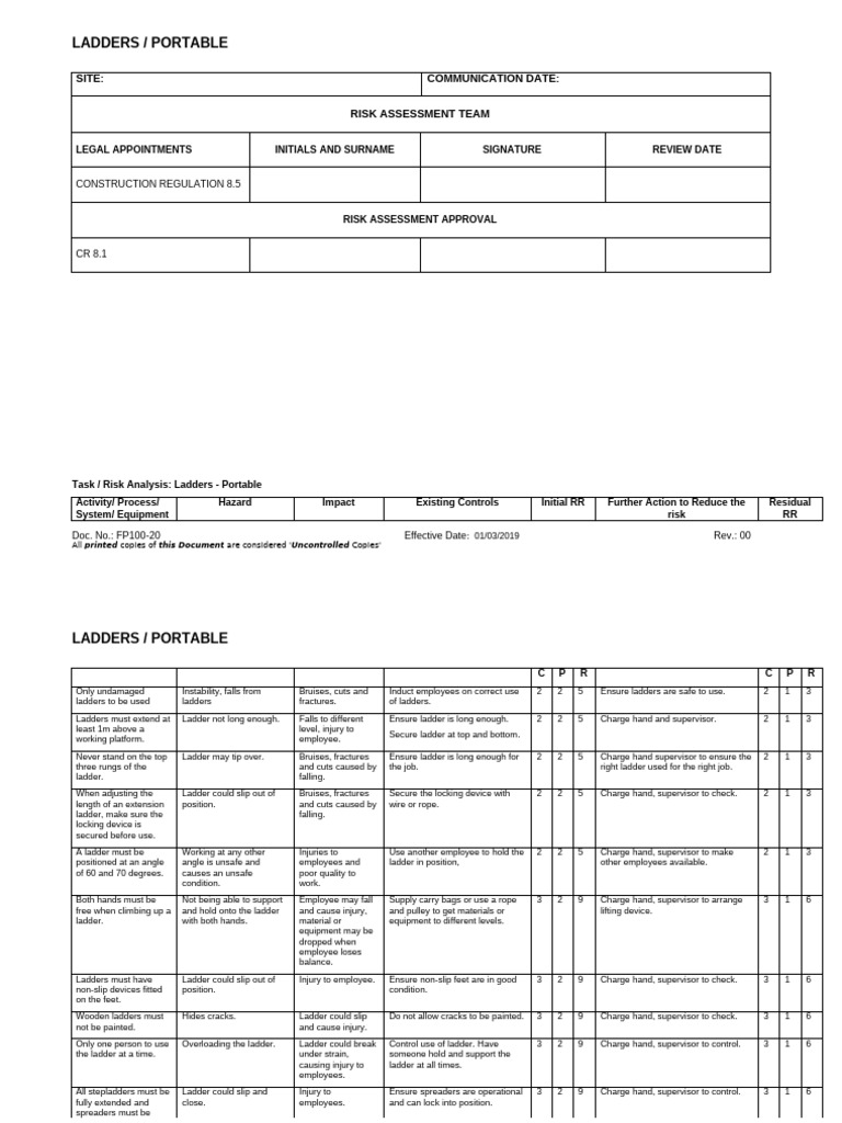 5.21. FP100-20 Ladders Portable | PDF | Ladder | Safety