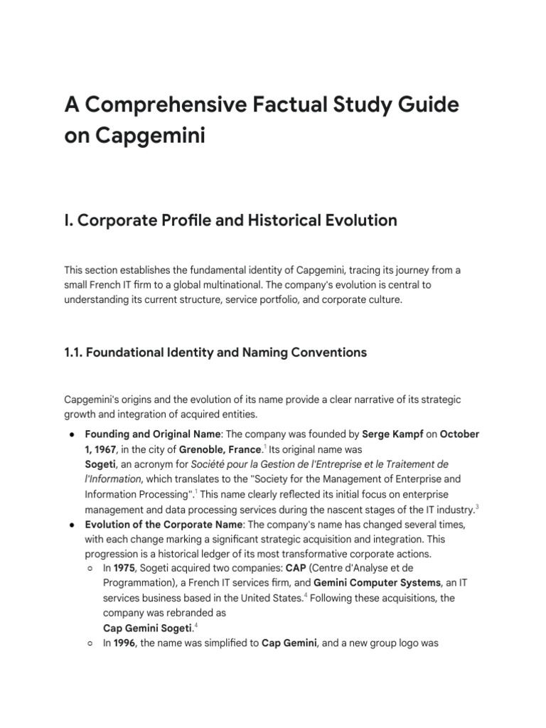 Capgemini Study Material Generation | PDF | Business