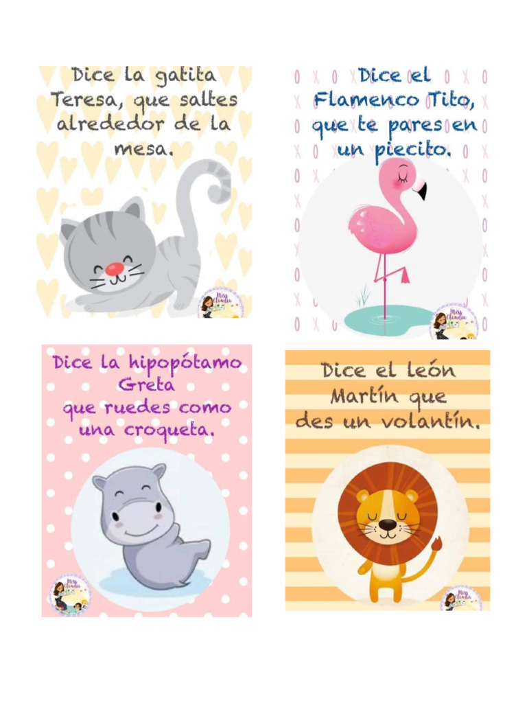 Movimientos Con Rima - para Niños | PDF