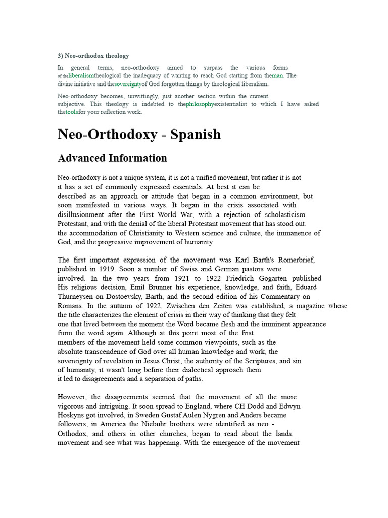Understanding Neo-Orthodox Theology | PDF | Revelation | God