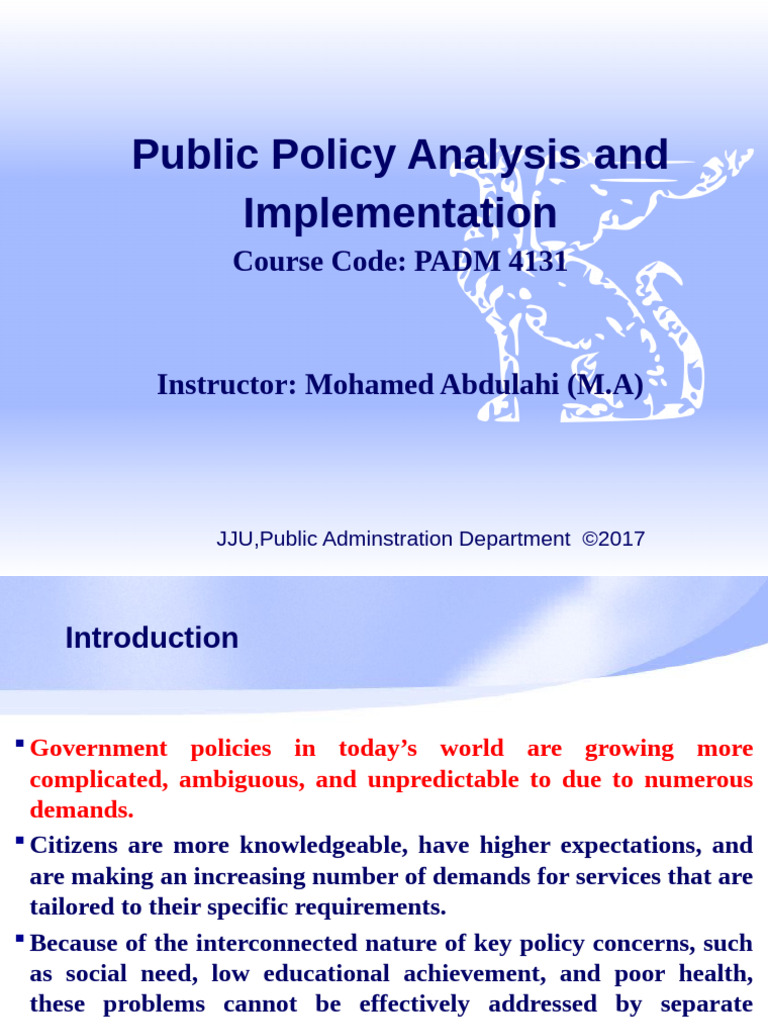 Public Policy Analysis and Implementation | PDF | Policy | Cognitive ...